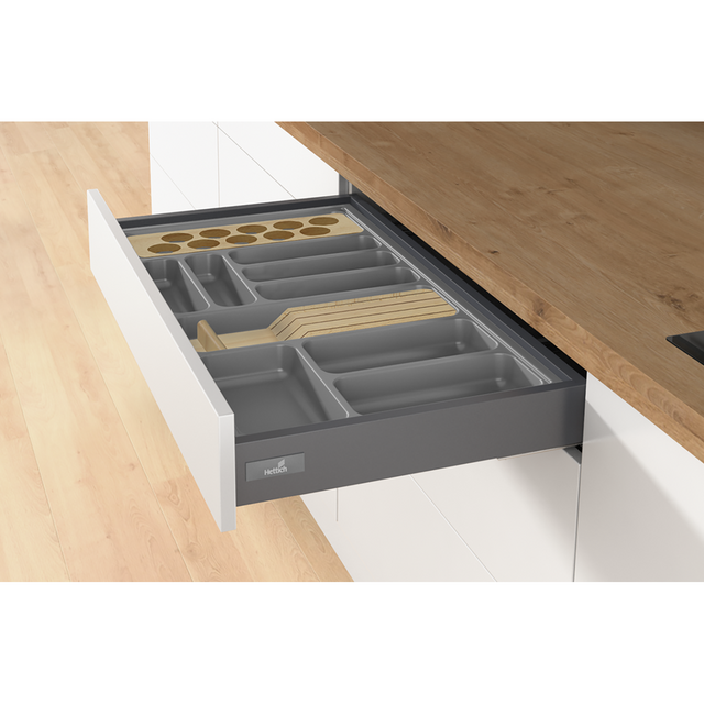Hettich OrgaTray 440 Cutlery Insert – Plastic, Anthracite – KitchenLibrary