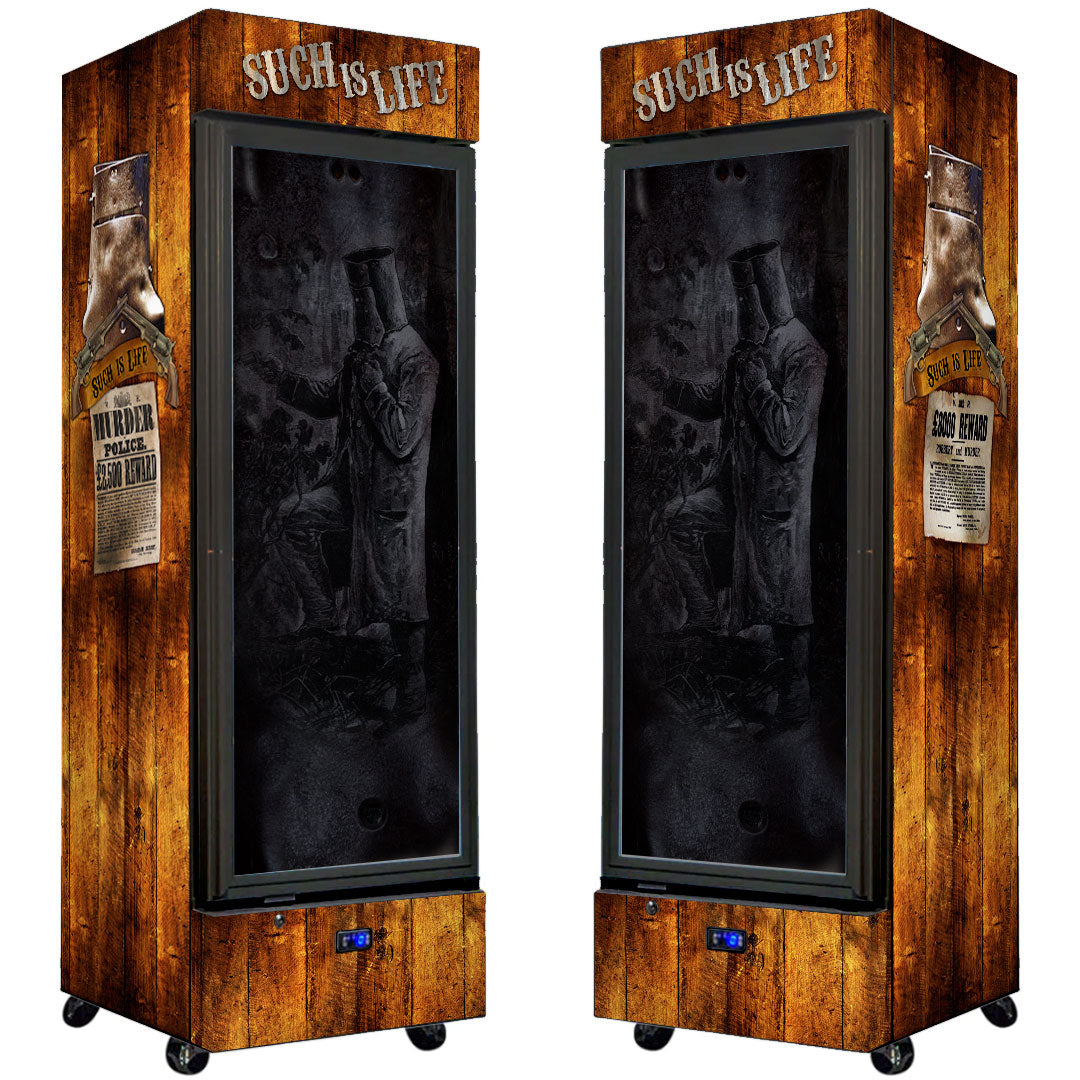 Ned Kelly Branded Upright Quiet Running Black Glass Door Bar Fridge ...
